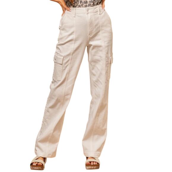 Judy Blue | Jeans | Nwt Judy Blue White High Rise Cargo Straight Leg ...